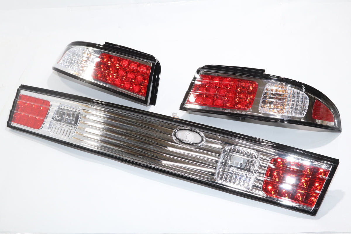 Dmax Clear / Red LED Tail Lights - Nissan Silvia S14 — Thrash Garage NZ