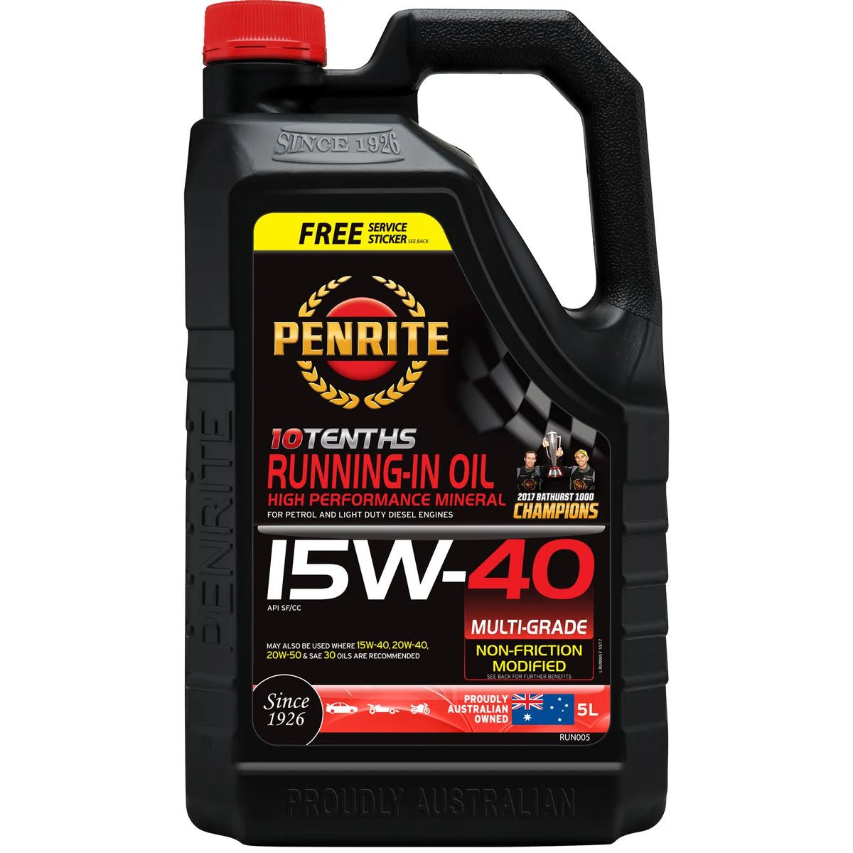 Penrite Running In Oil 15W40 5L — Thrash Garage NZ