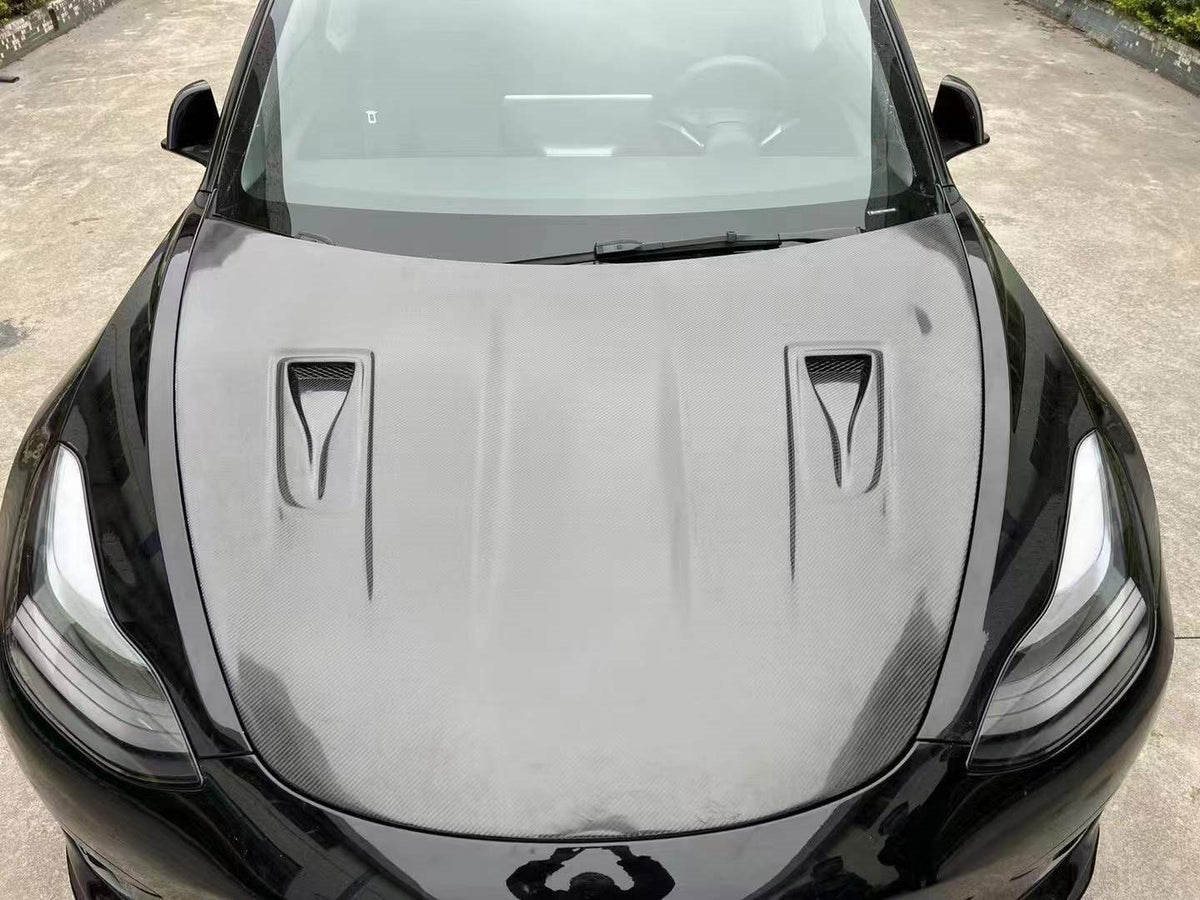 Vented Carbon Bonnet For Tesla Model 3 — Thrash Garage NZ