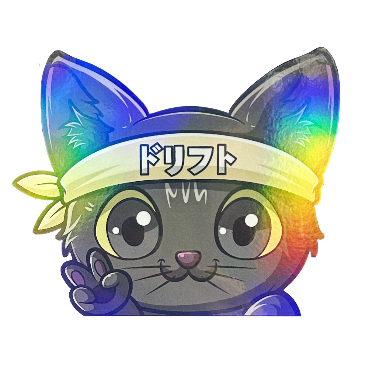 Dorifuto Buddies Holo Neko Decal — Thrash Garage NZ
